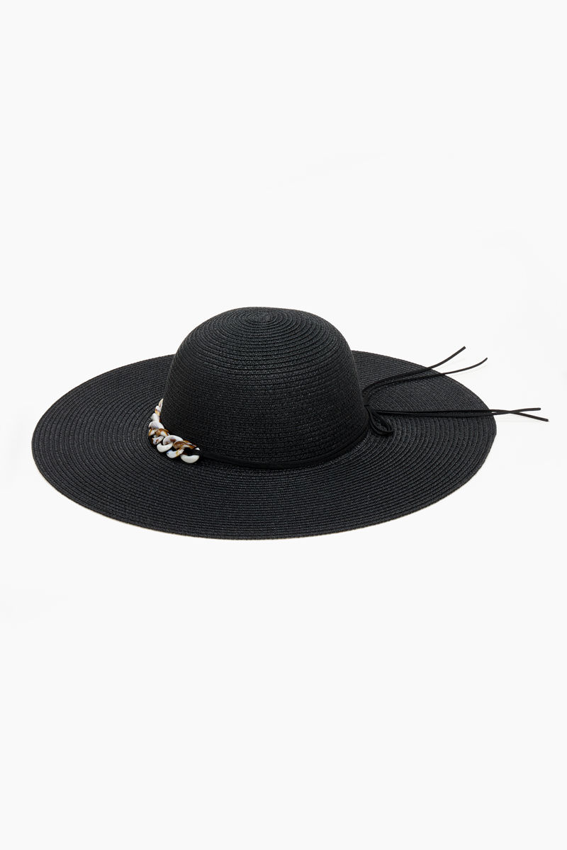 Straw hat Maldives BLACK | Womens accessories Cento Fashion